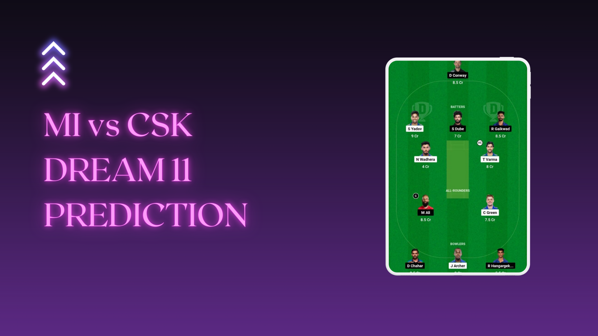 MI vs CSK Dream11 Prediction IPL 2025: Fantasy Team